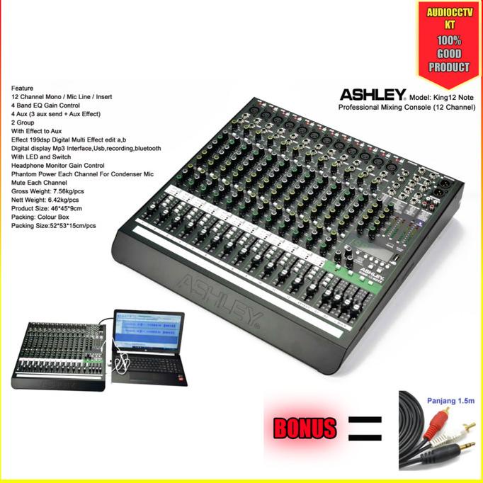 Jual ashley king 12 note audio mixer soundcard recording | Shopee Indonesia