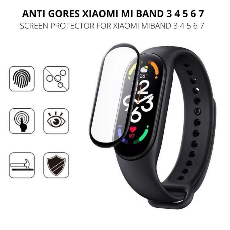 Jual Anti Gores Xiaomi Mi Band 7/6/5/4 Strap Miband 7/5/4/3 2D / 3D Screen Protector Screen ...