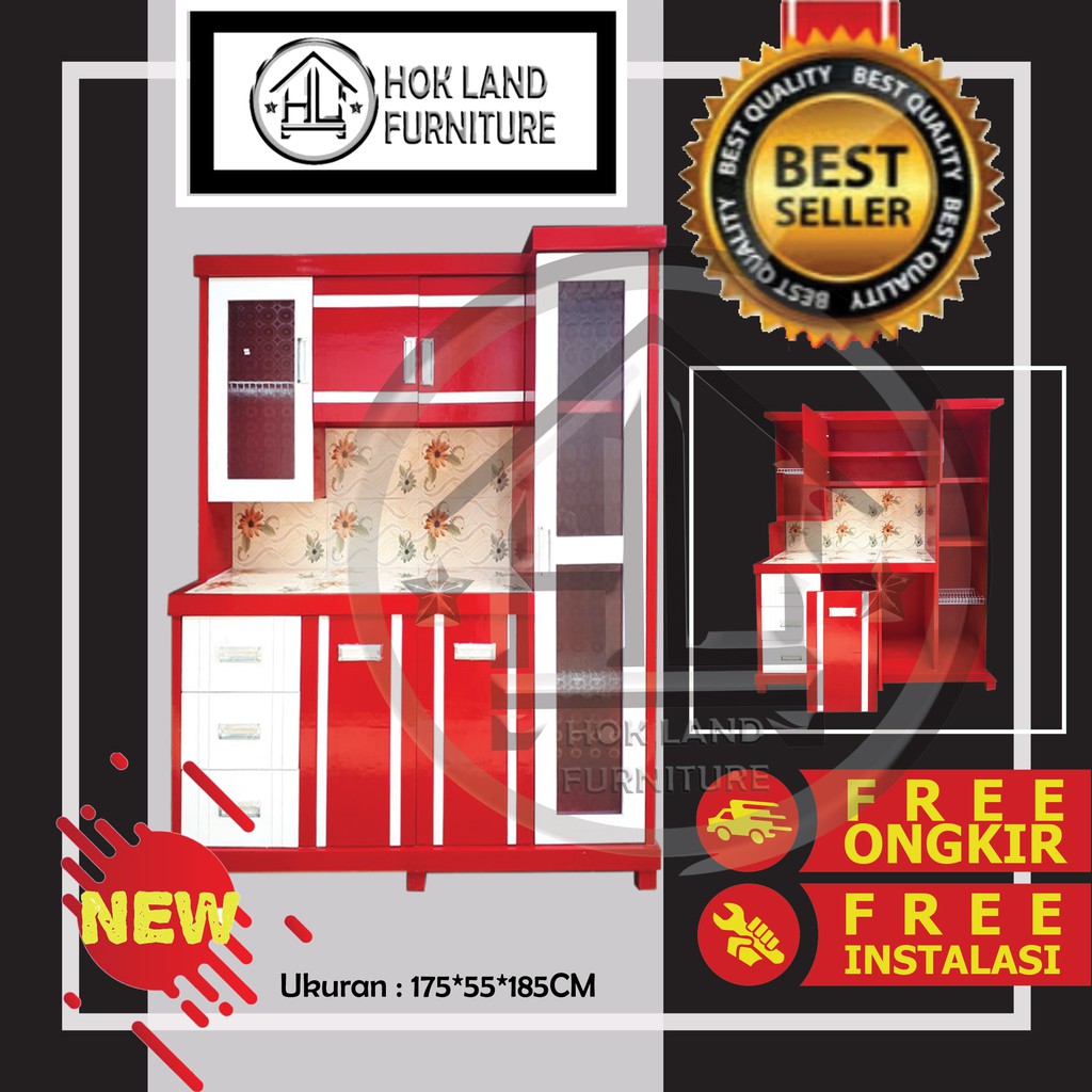 Jual Lemari sayur 4 pintu lemari rak piring dapur minimalis / Lemari ...