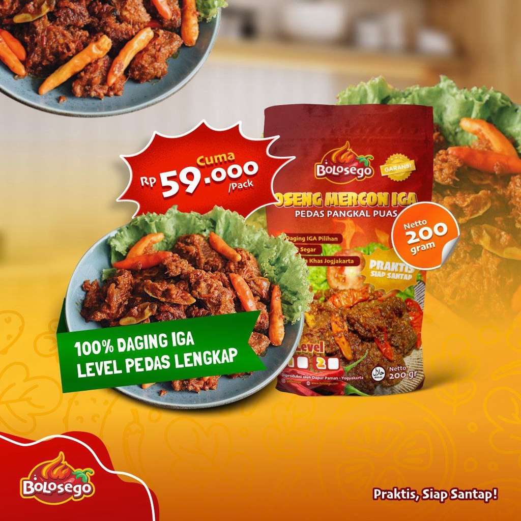 Jual READY STOK BOLOSEGO Oseng Mercon Iga Level Terlengkap dan ...