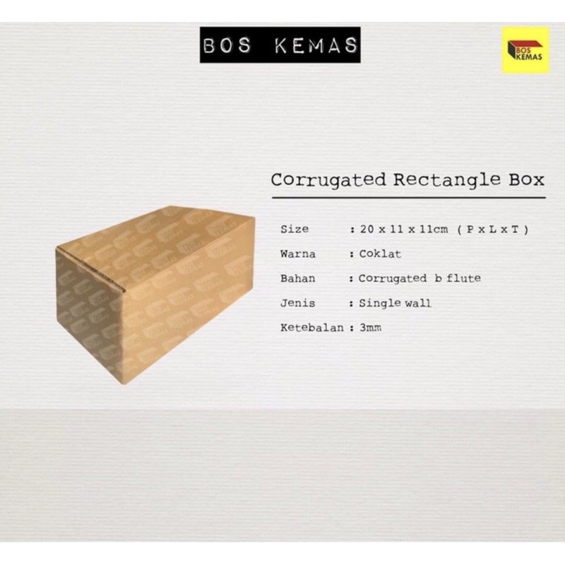 Jual Corrugated Rectangle Box/ Kardus balok /Kotak Packing - 20 x 11 x ...