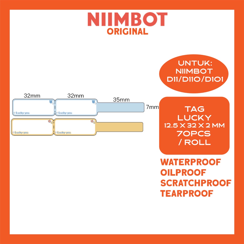 Jual Thermal Cable Label Sticker Niimbot D11 D110 D101 H1S Refill Label ...
