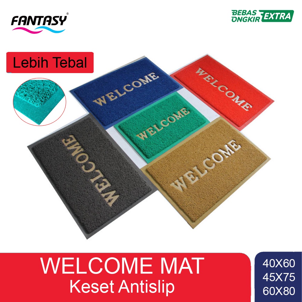 Jual Fantasy Keset Doormat Welcome 40x60cm 45x75cm 60x80cm Keset Pintu ...