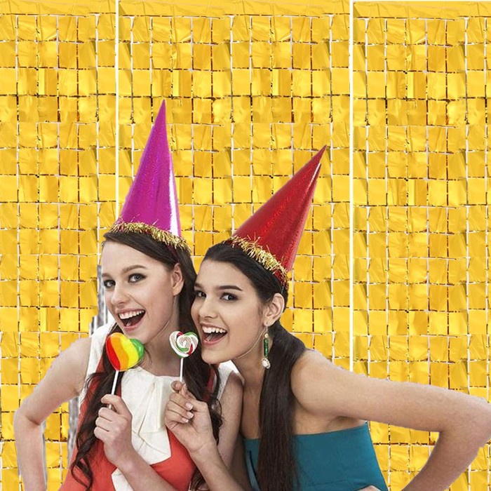 Jual Tirai Kotak Foil Metalik Backdrop Square Rumbai Curtain Party ...