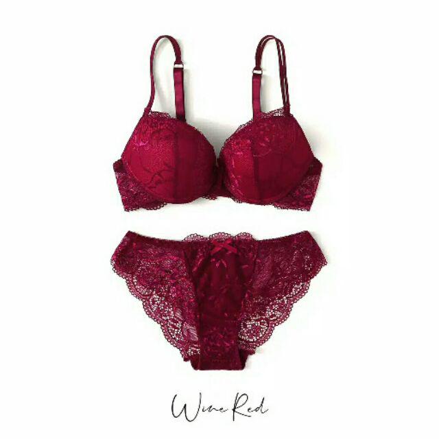 Jual Bra Set Ada Kawat Bahan Brokat Busa Tipis CUP B Kait 3 Bh Set ...