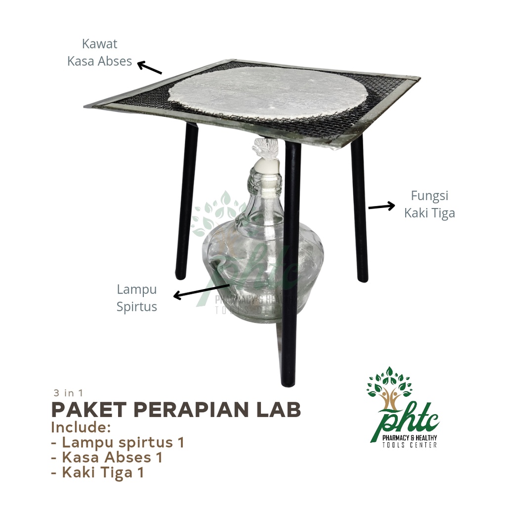 Jual Paket Pemanas Laboratorium l Lampu Spirtus + Kawat Kasa Abses ...