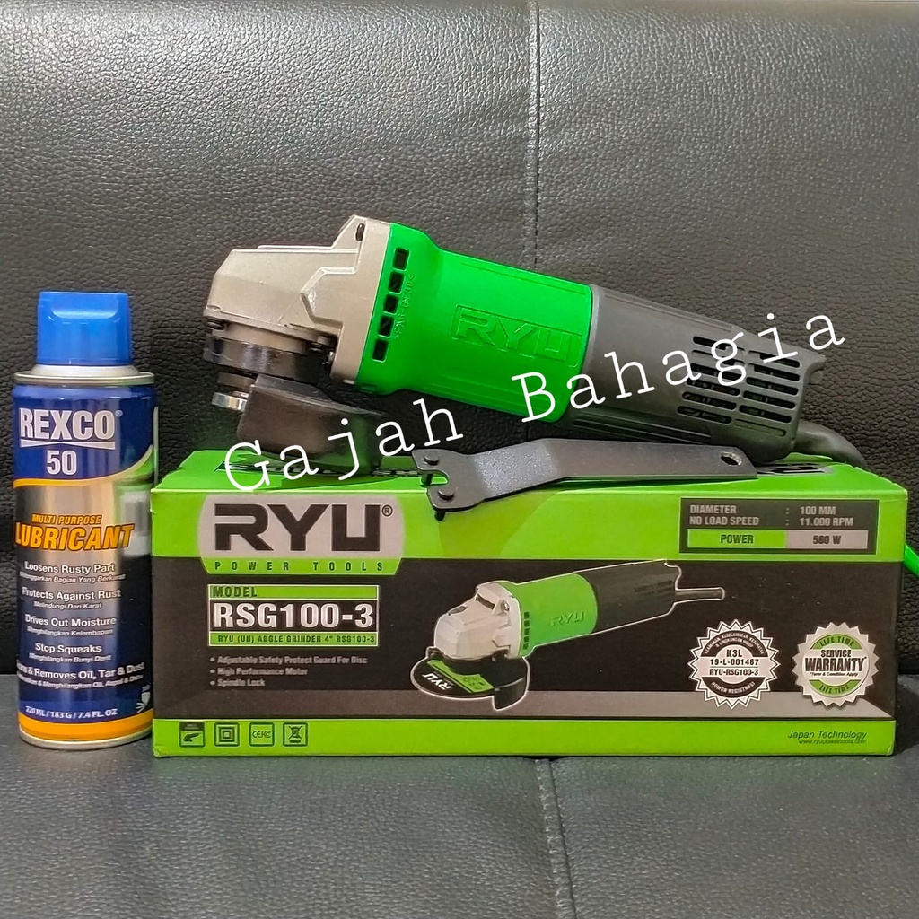 Jual Mesin gerinda tangan Tekiro Ryu RSG100-3 Angle grinder 4 inch Gurinda | Shopee Indonesia