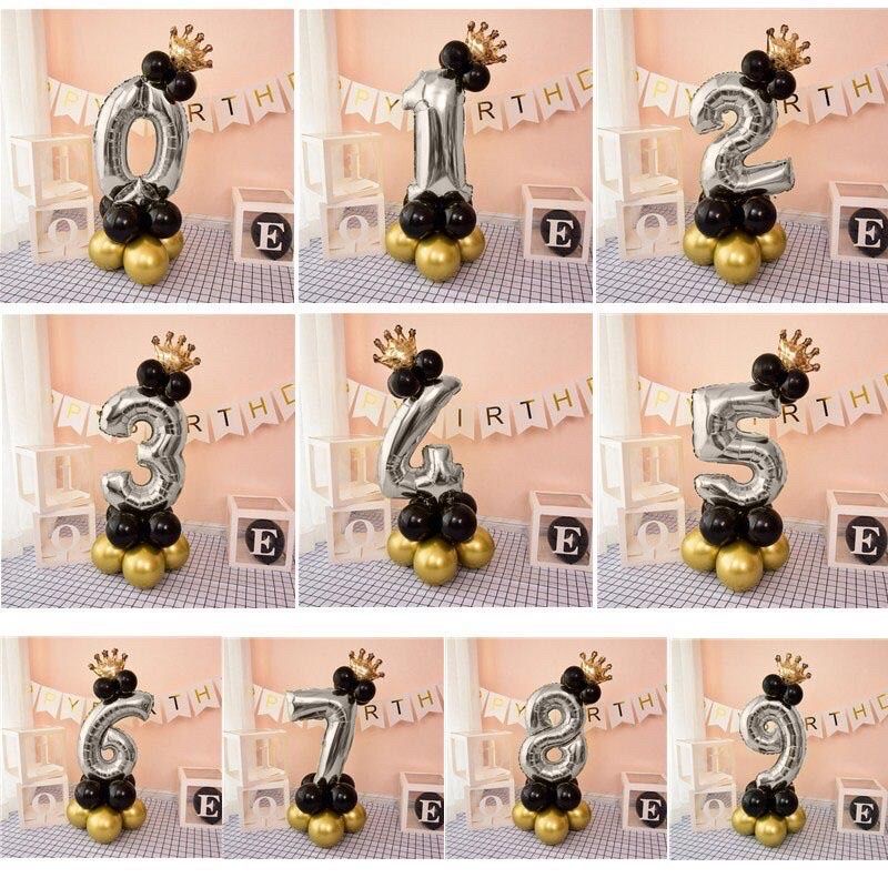 Jual [ REQUEST ANGKA ] PAKET BALON ANGKA FOIL STANDING MAHKOTA JUMBO ...