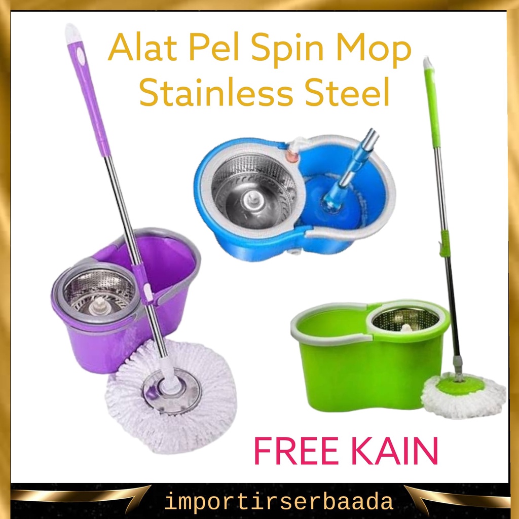 Jual IMP- WARNA RANDOM Alat Pel Spin Mop Stainless / Super Mop ...