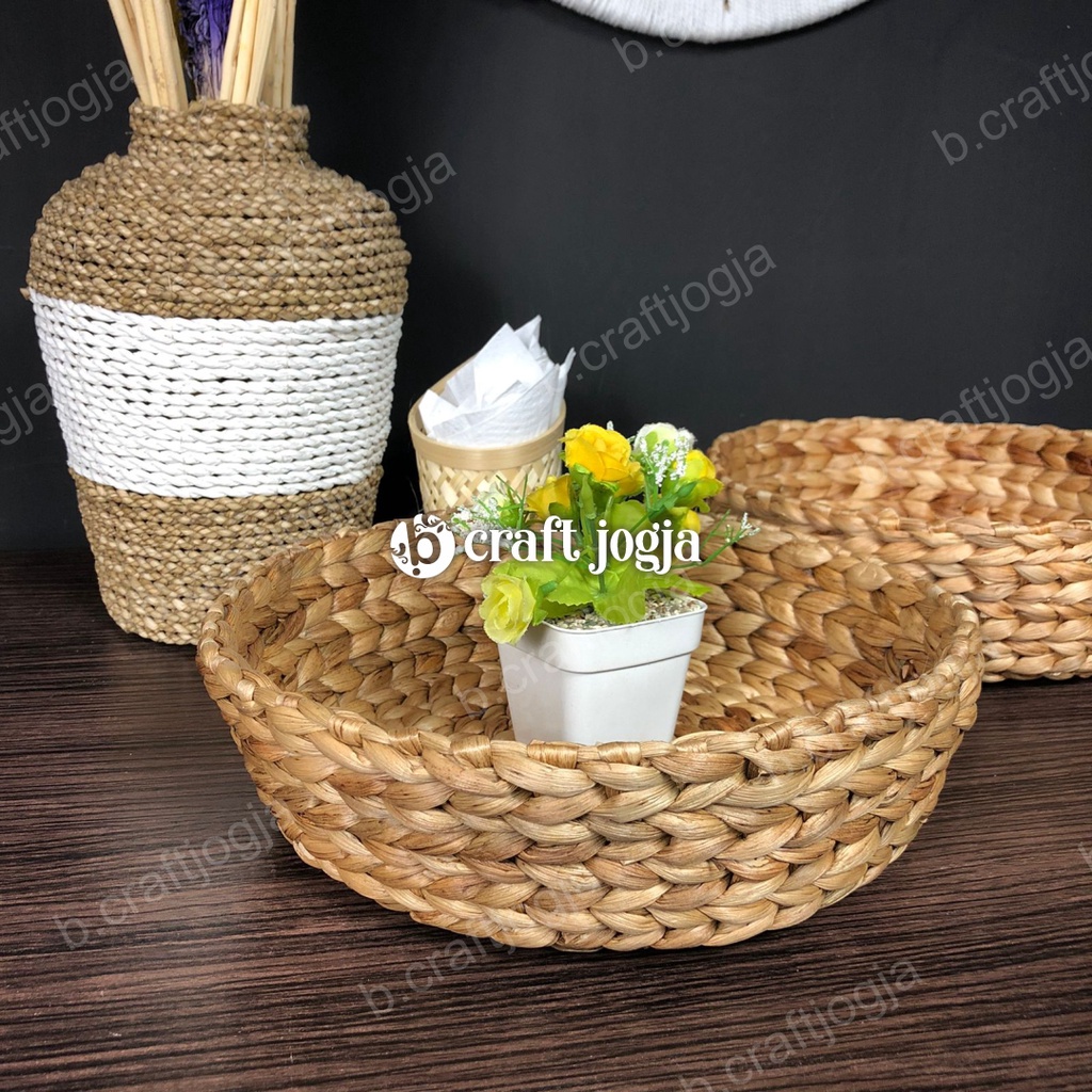 Jual Keranjang Anyaman Enceng Gondok Diameter 28 cm Kerajinan Anyaman B ...