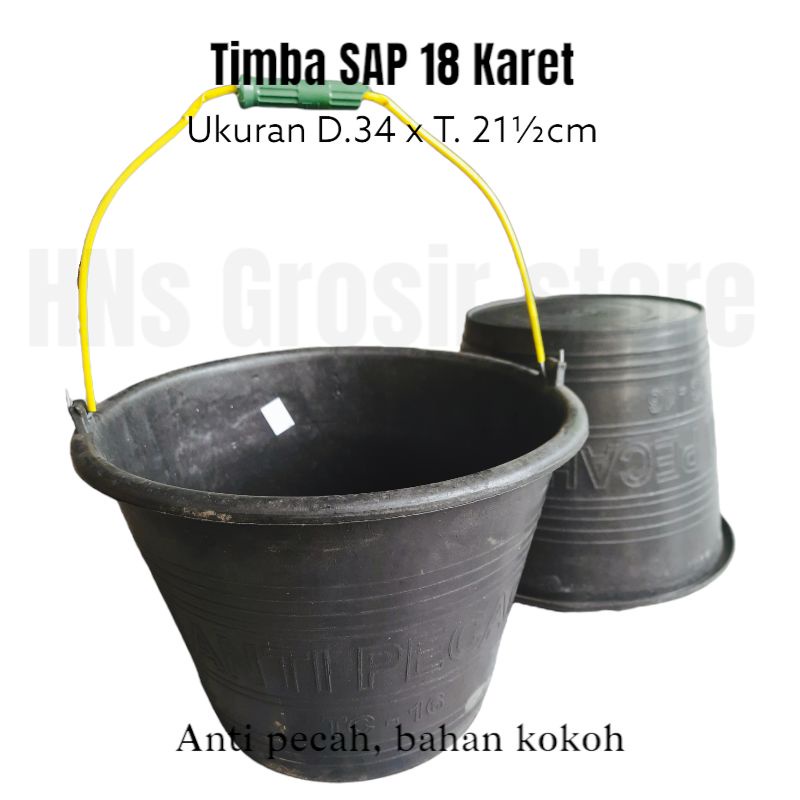 Jual Timba ember SAP 18 karet anti pecah - timba cat hitam kokoh ...