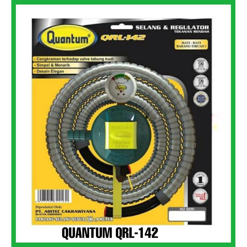 Jual Regulator Gas Quantum Paket Selang QRL-142 Plus Meter | Shopee ...