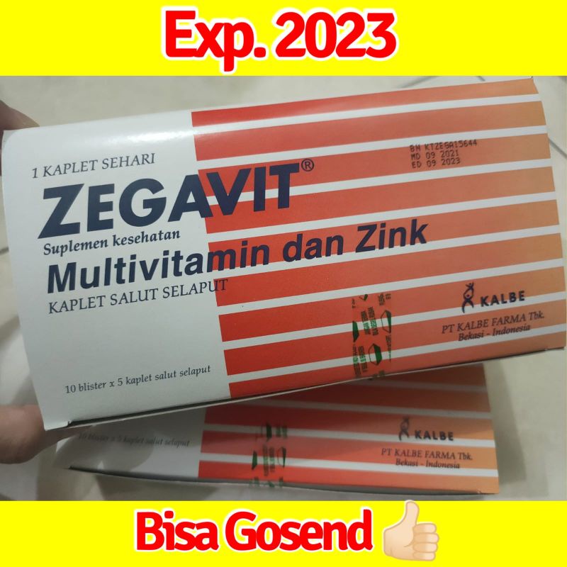 Jual Zegavit Multivitamin dan Zink Kalbe 50 tablet 10 strips 1 box ...