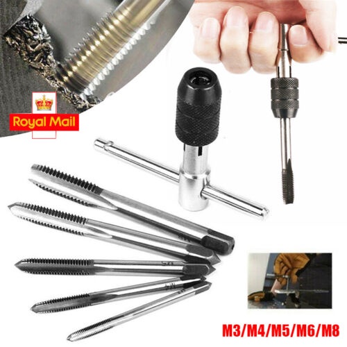 Jual Hand Tap set HSS M3 M4 M5 M6 M8 + Gagang set 6pcs Alat extractor Pembuat Drat Baut handtap ...
