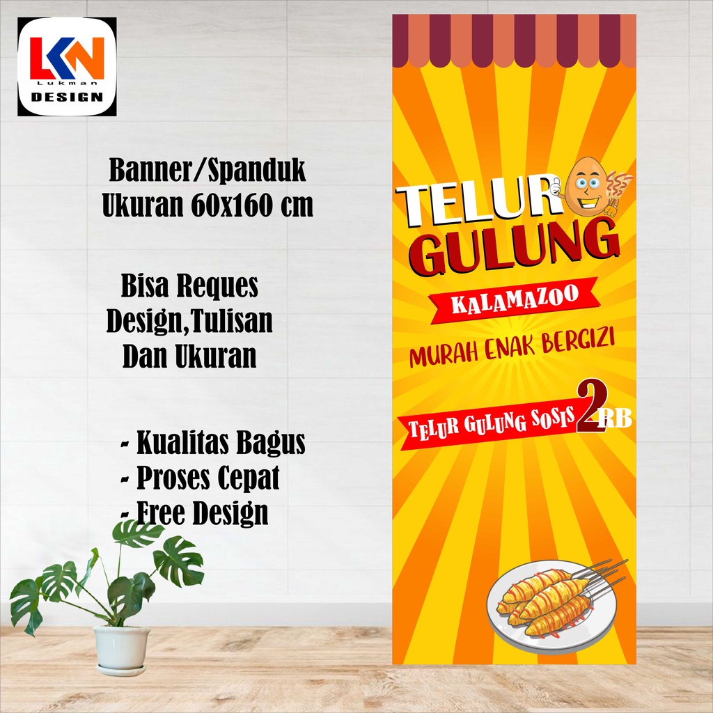 Jual banner spanduk telur gulung | Shopee Indonesia