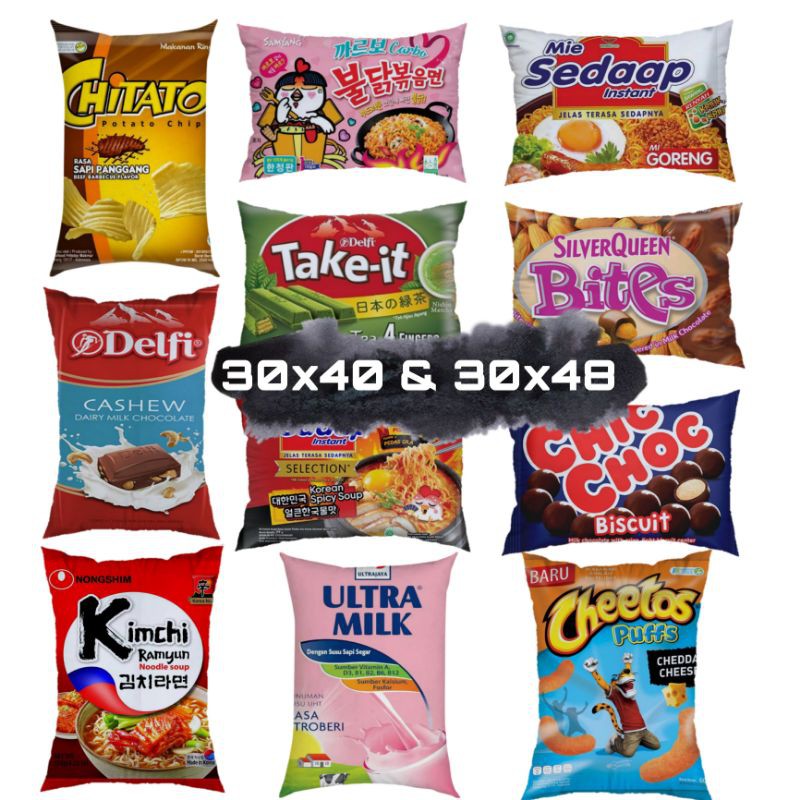 Jual BANTAL SNACK LUCU 2 SISI, UK 48x32 40x30 30x20 BANTAL SOFA LUCU ...