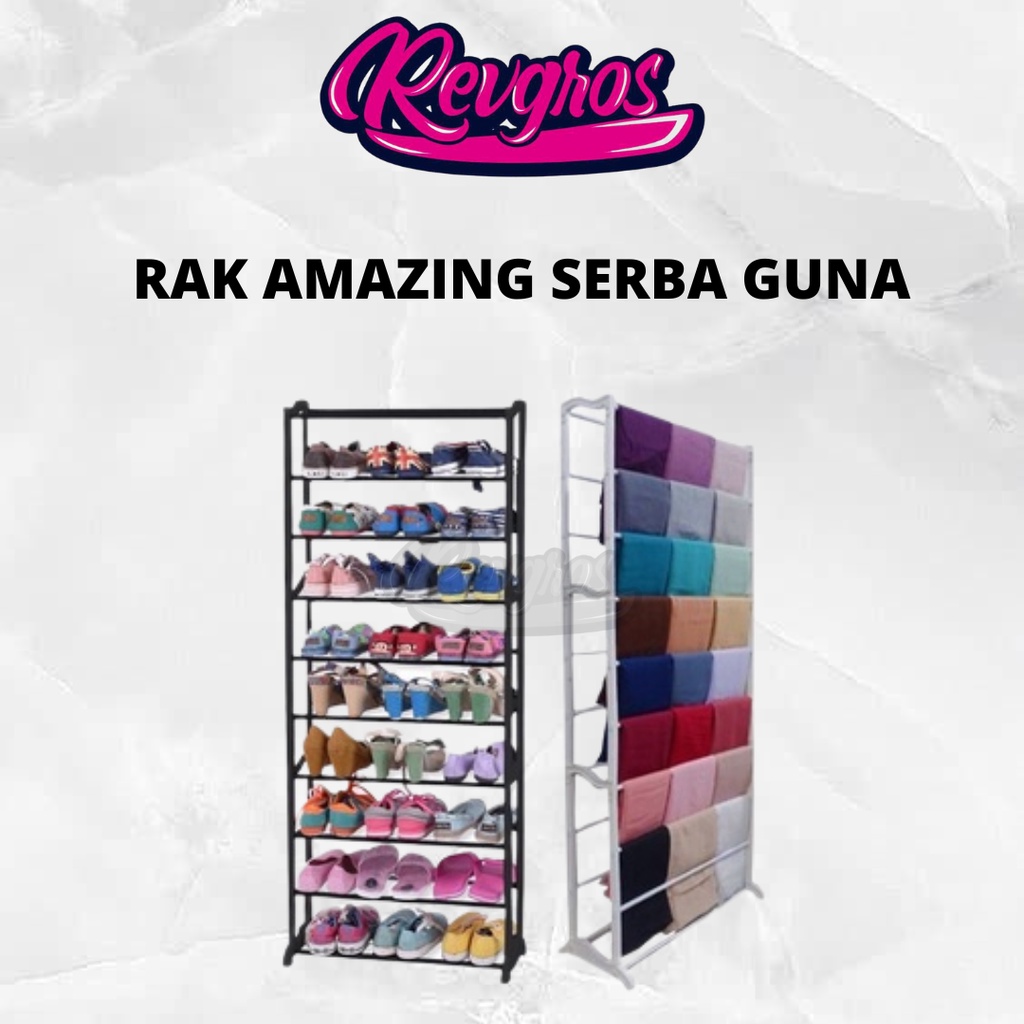 Jual RAK AMAZING SERBAGUNA / RAK SEPATU DAN JILBAB 10 SUSUN / RAK RAKIT ...