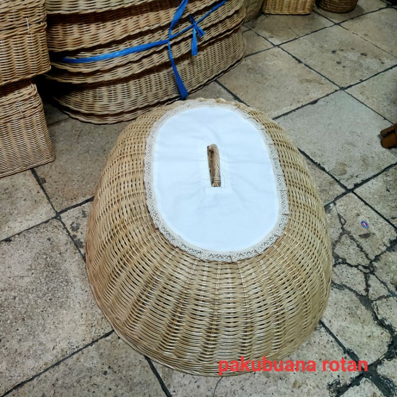 Jual Tudung saji rotan besar free kain - Tutup nasi rotan besar OVAL ...