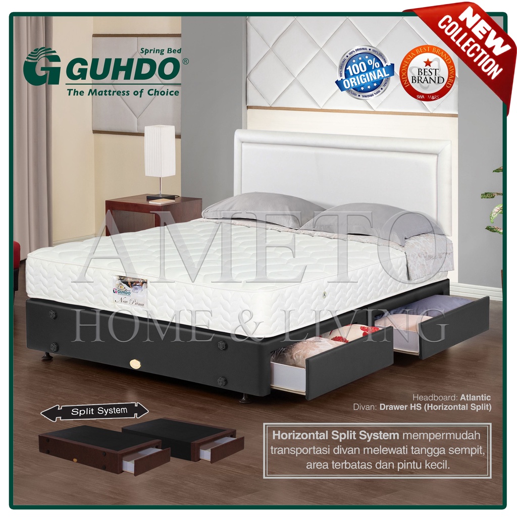 Jual Guhdo Springbed New Prima 160x200 Drawer Laci HB Prospine Full Set | Shopee Indonesia