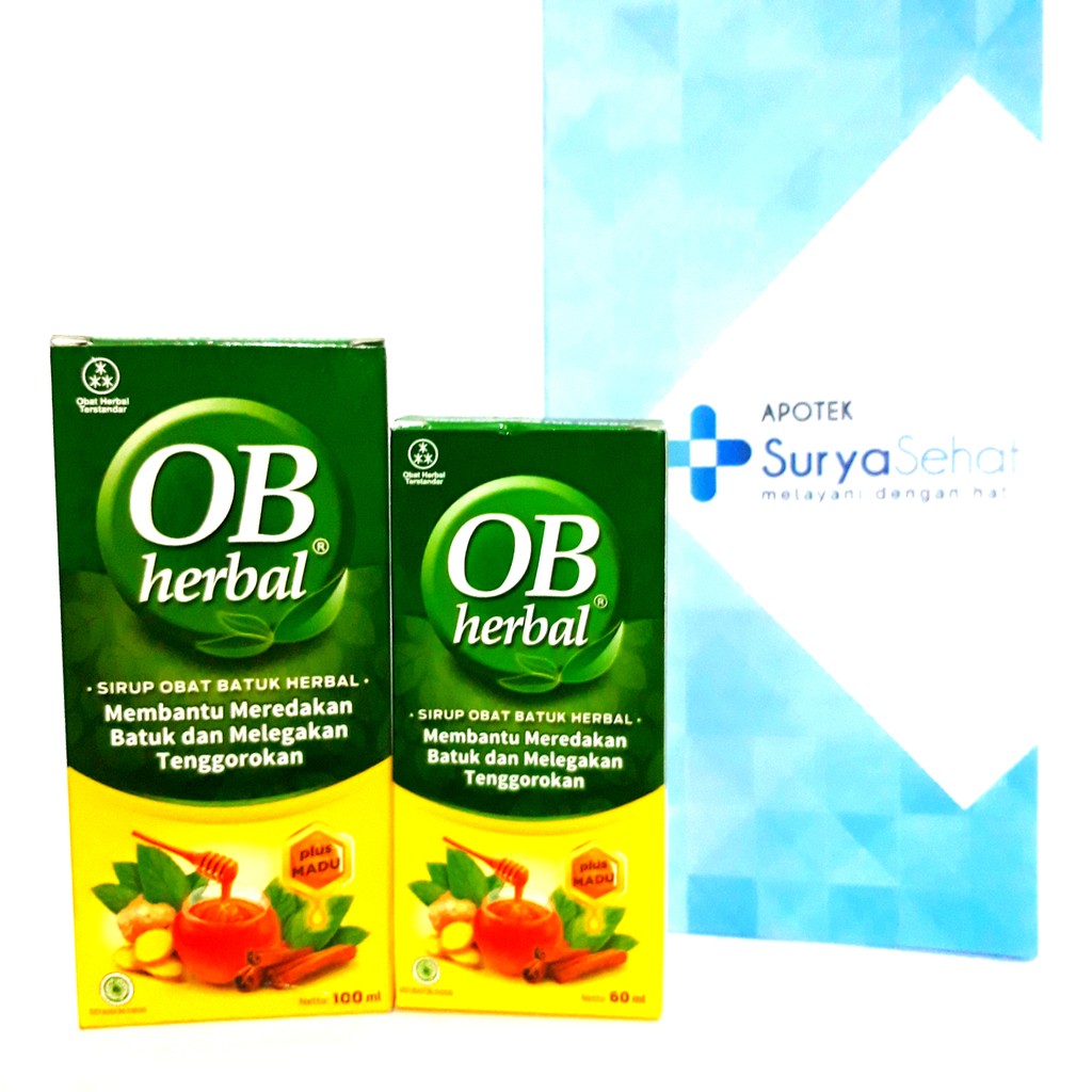 Jual OB HERBAL Sirup Plus Madu / Herbal Cough Syrup 60 ml / 100 ml ...
