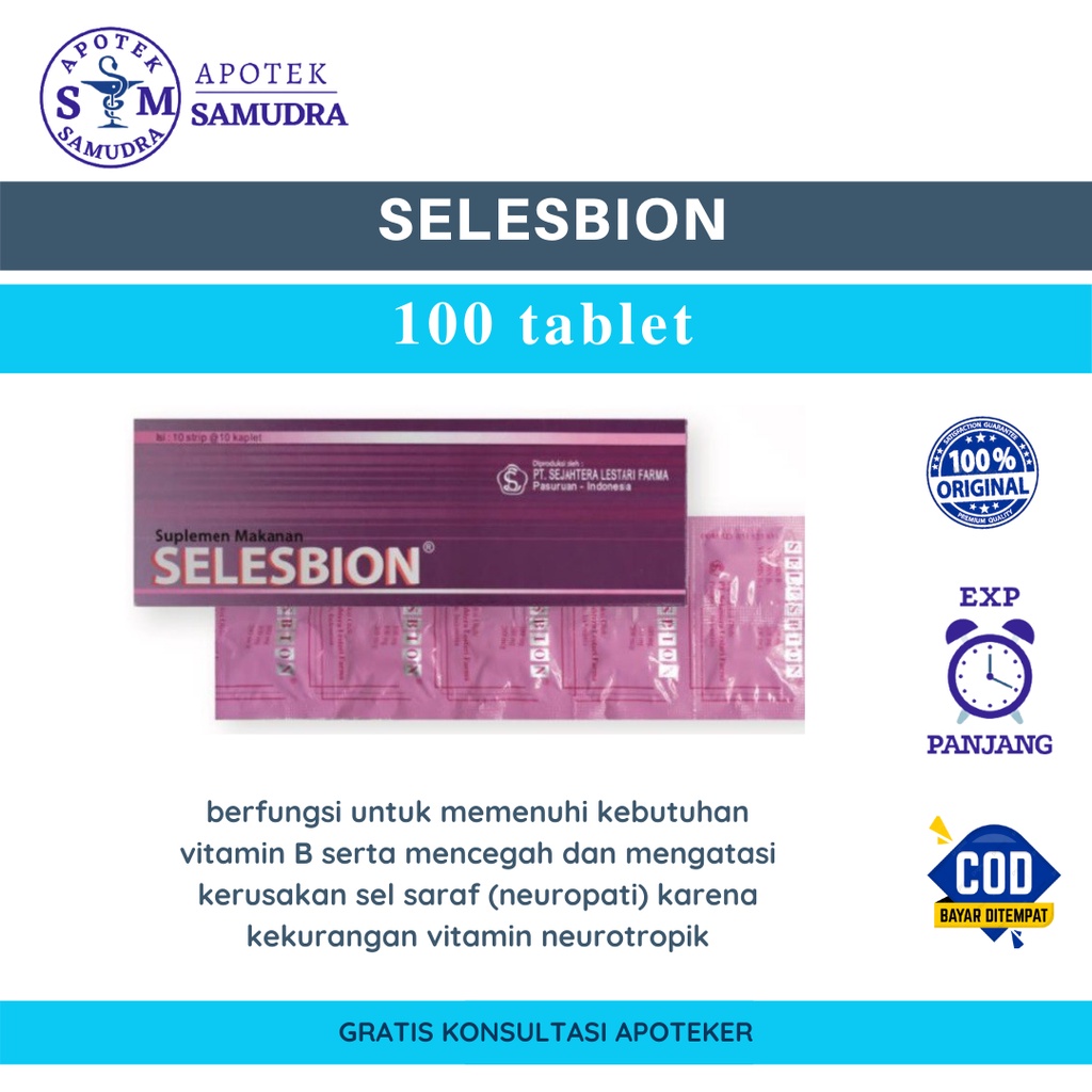 Jual SELESBION Kaplet - BOX isi 100 Kaplet (Untuk memenuhi kebutuhan ...