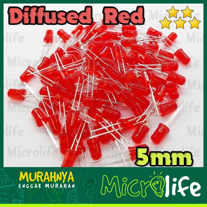 Jual 5mm Red LED Diffused Merah Super Terang | Shopee Indonesia