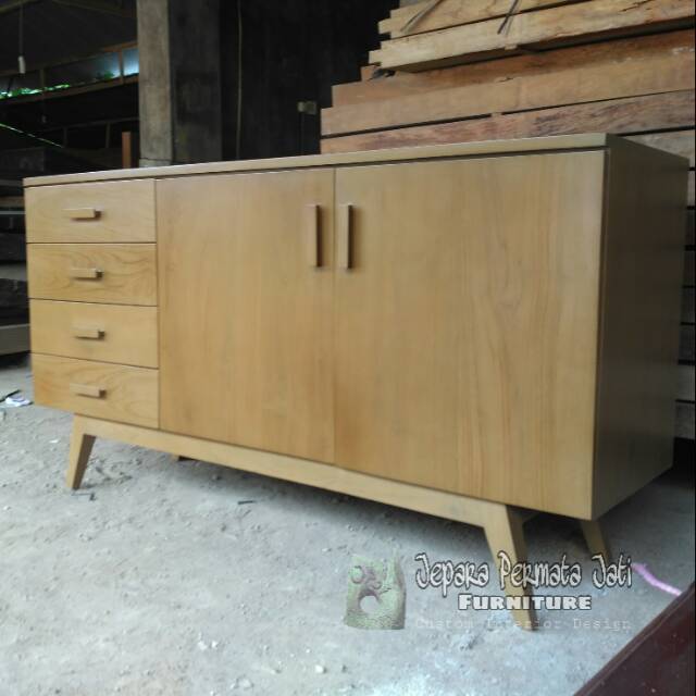 Jual Bupet jati minimalis modern retro ( meja tv, kabinet, dresser ...