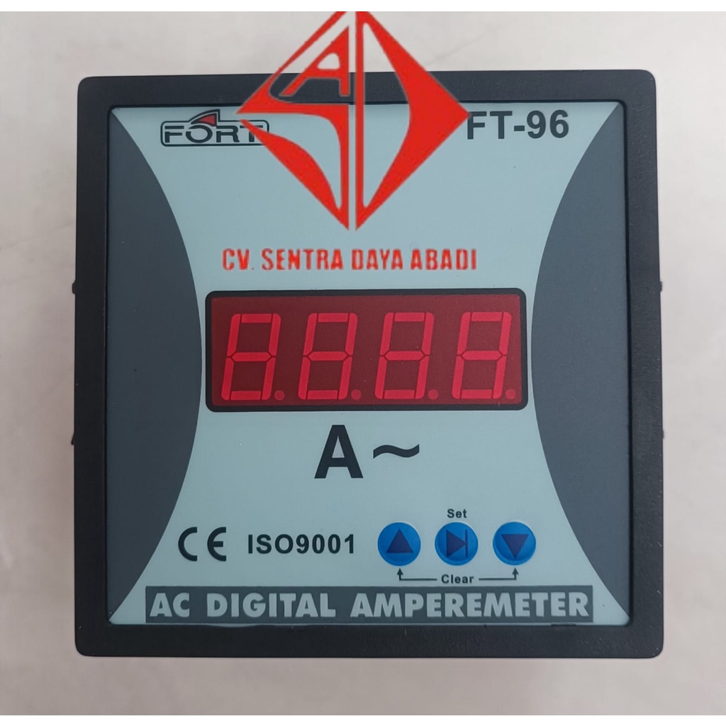 Jual DIGITAL AMPERE METER 1 Phase FT-96-AD 1 display 96X96 AMDIG96-AD ...