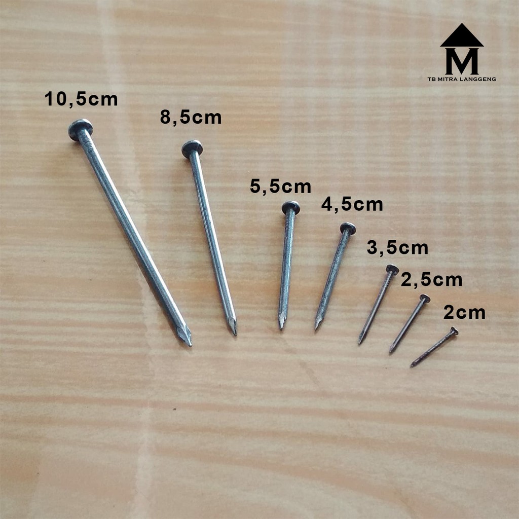 Jual Paku Kayu (200gr) Paku Usuk/Paku Plapon/Paku Gapit/Paku Reng/Paku Rigen/Paku Triplek Dll ...