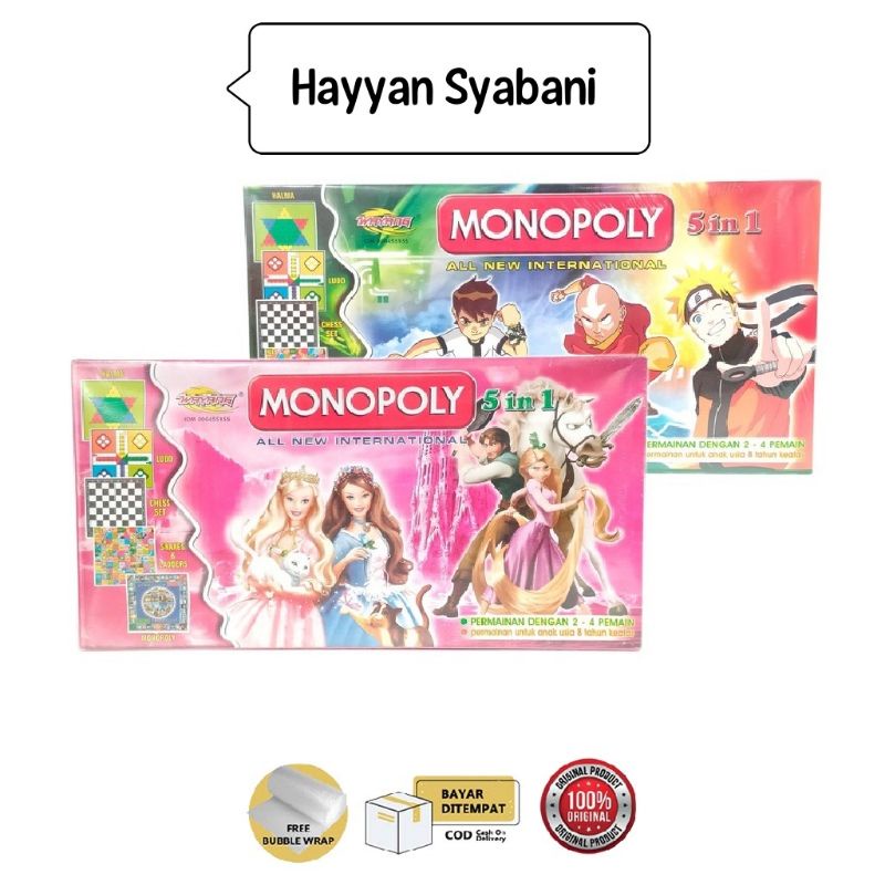 Jual Mainan Edukasi Anak : Monopoly Internasional 5 in 1 | Shopee Indonesia