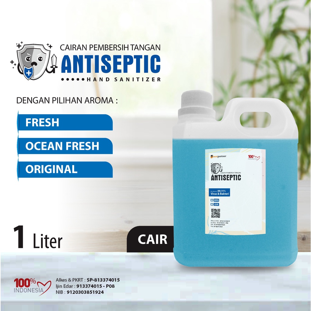 Jual Hand Sanitizer Cair Antiseptic Alcohol Variasi Segar Wangi/ Varian Wangi 1 Liter ( JERIGEN ...