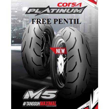 Jual Ban Motor Corsa M5 Tubeless 100/90-12 Free Pentil Soft Compound ...