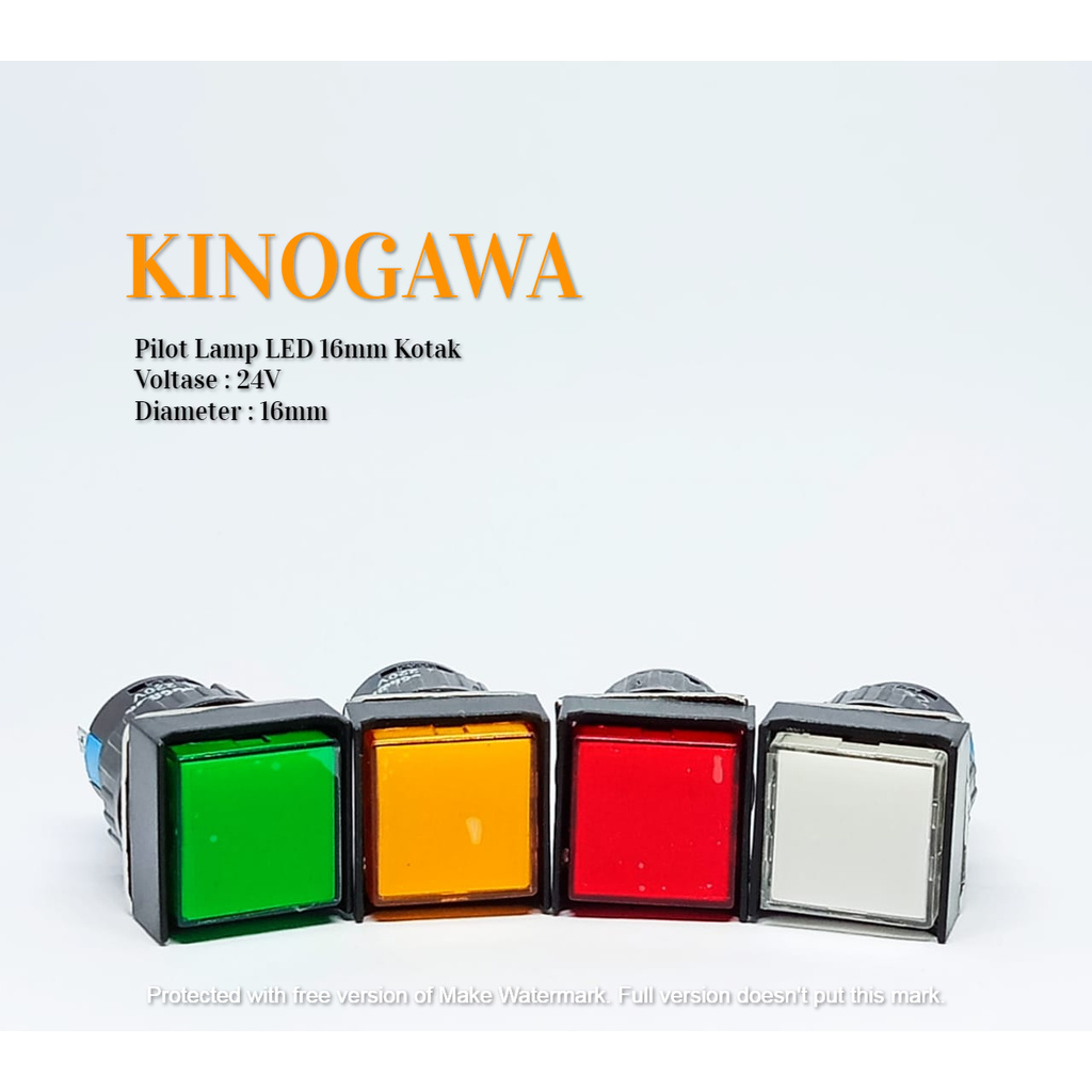 Jual PILOT LAMP LED 16mm Kotak 24V KINOGAWA - lampu Panel indikator ...