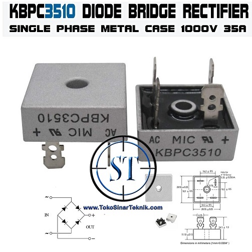 Jual Dioda Bridge KBPC3510 3510 35A 1000V Silicon Kiprok Jembatan Rectifier Mic Hgh Quality ...
