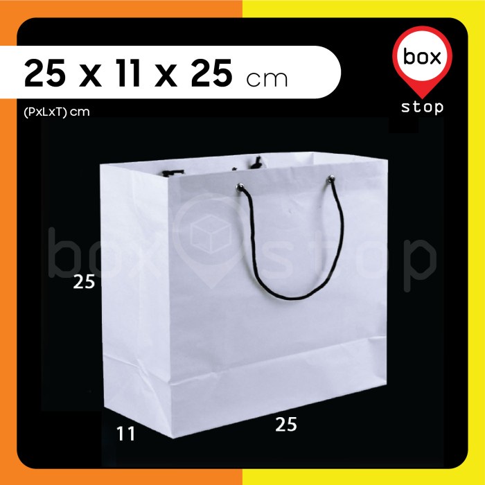 Jual Paper Bag - Paperbag Polos - PUTIH- 25x11x25 cm (20 pcs) | Shopee ...