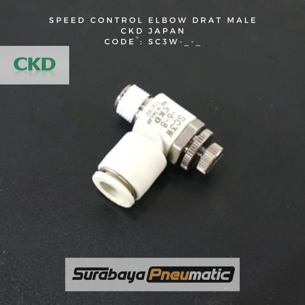 Jual CKD - Speed Control Elbow - SC3W-10-10 (Drat 3/8, Selang OD 10mm ...