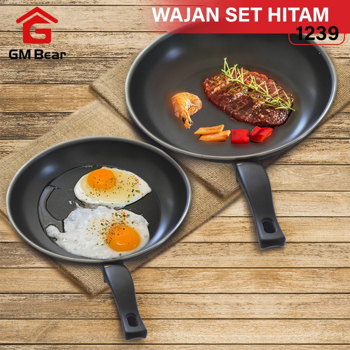 Jual GM Bear Panci Set Wajan Penggorengan Teflon Set isi 3 Pcs 1090-Arria Set Panci Teflon ...