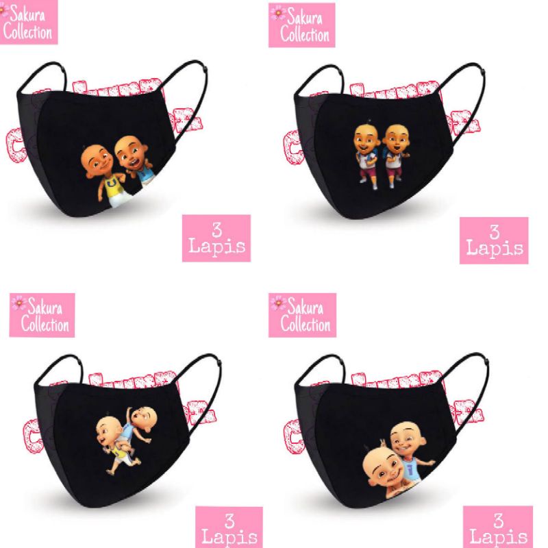 Jual Masker Kain 3 ply Lapis / Scuba Anak Dewasa / Earloop - Upin Ipin ...