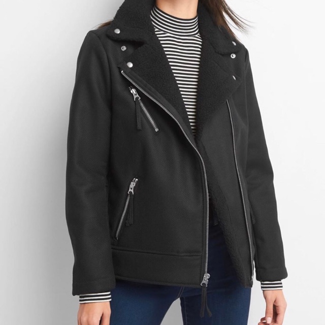 Jual GAP Sherpa Motto Jacket Black | Shopee Indonesia