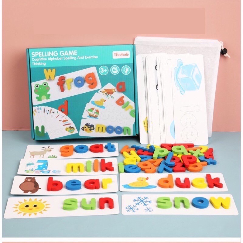 Jual spelling game kayu alphabet abjad abc belajar membaca menulis ...