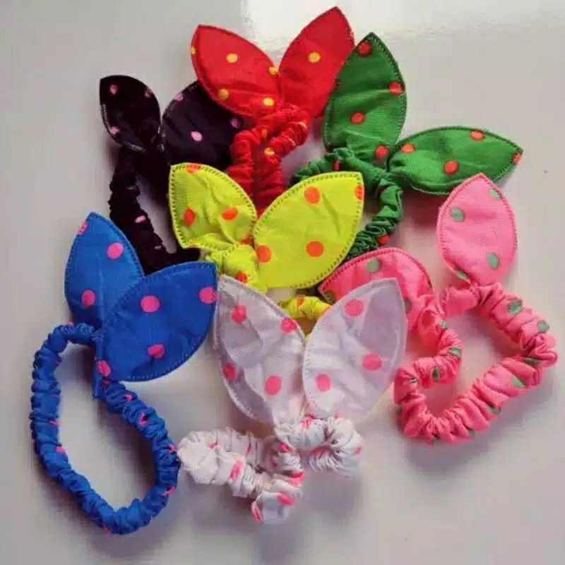 Jual Ikat Rambut Model Chibi Kunciran Cibi Kuncir Pita Kelinci ...