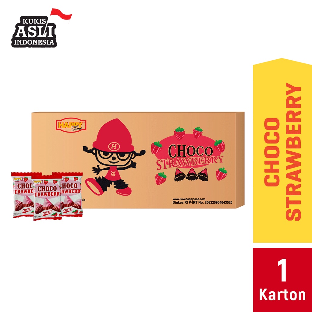 Jual Happy Time Choco Strawberry (1 Karton isi 12 Renceng) | Shopee ...