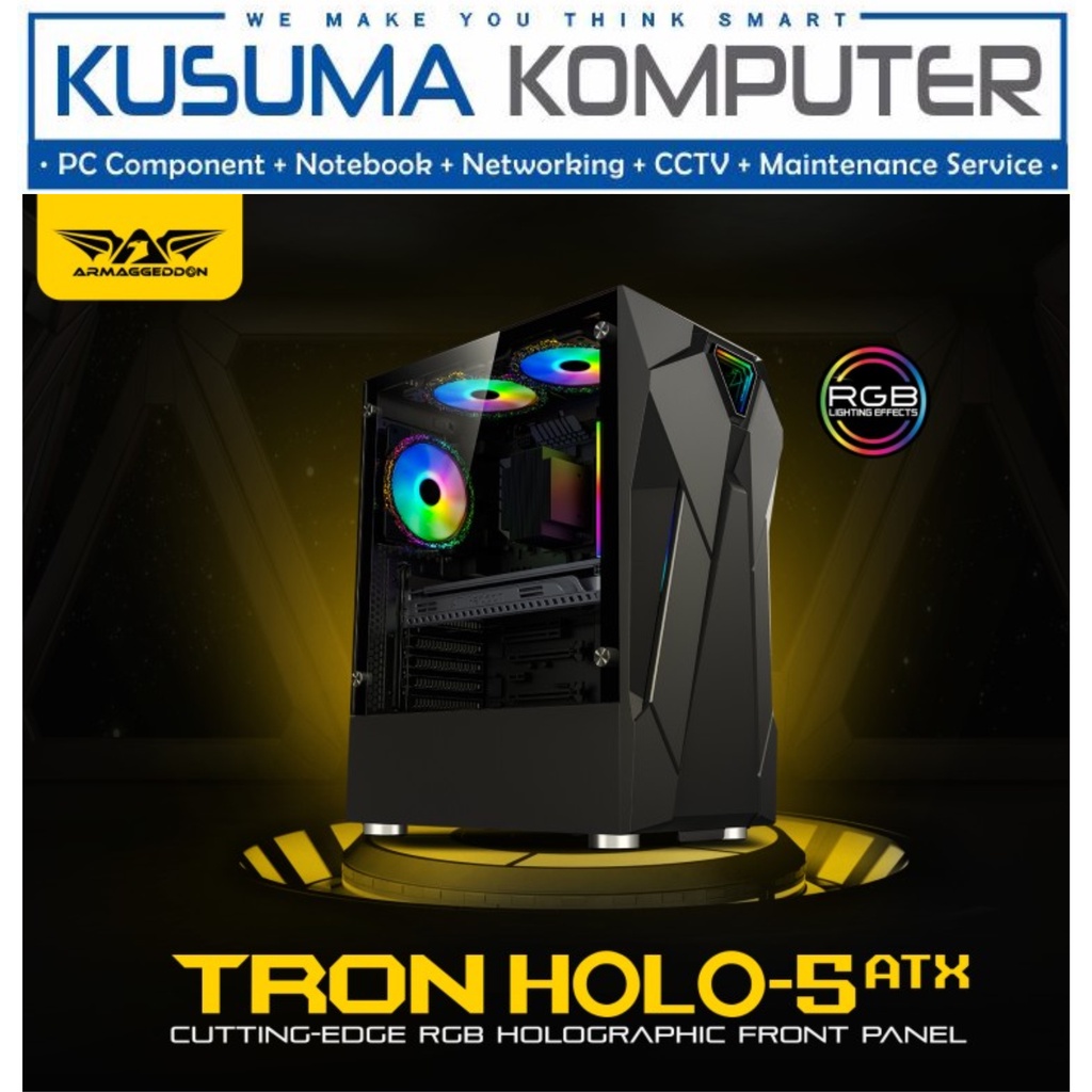 Jual Casing Armaggeddon Tron Holo 5 RGB Casing PC Gaming | Shopee Indonesia