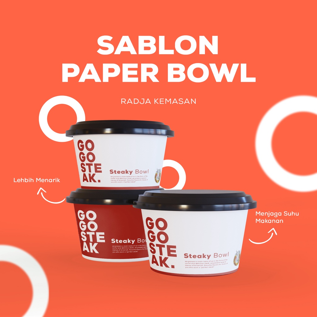 Jual [BEST SELLER] Custom Sablon Paper Bowl Minuman Sesuai Standart ...