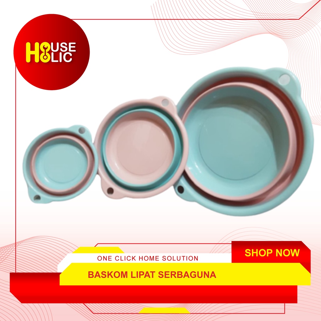 Jual Baskom Bilas Ember Bulat Lipat Portable Plastik Silicon Sebaguna ...