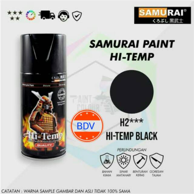 Jual Samurai Paint H2 HI-TEMP Hitam/ BLACK Dan H2 Silver 300ml (TAHAN PANAS Untuk Knalpot ...
