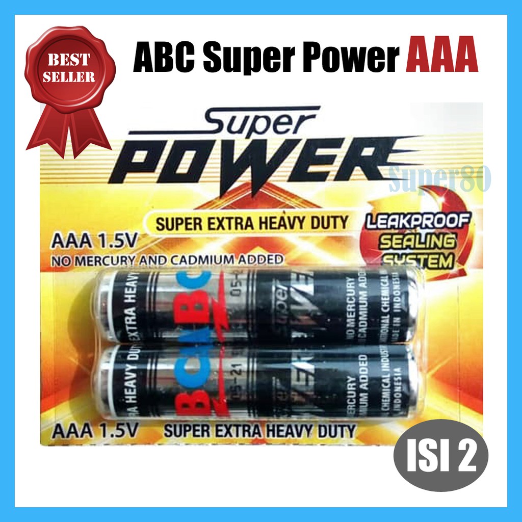 Jual ABC Hitam AAA Isi 2 pcs Super Power Baterai Batere Batre Battery ...