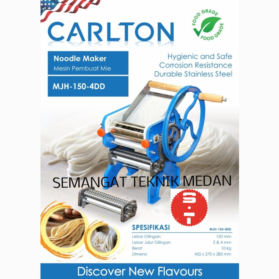 Jual ALAT MESIN GILINGAN CETAK PEMBUAT MIE MI NODDLE MAKER MANUAL CARLTON | Shopee Indonesia