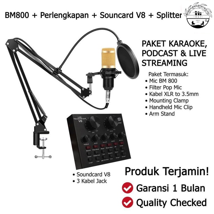 Jual Paket BM 800 SoundCard Recording Microphone Condenser Stand ...