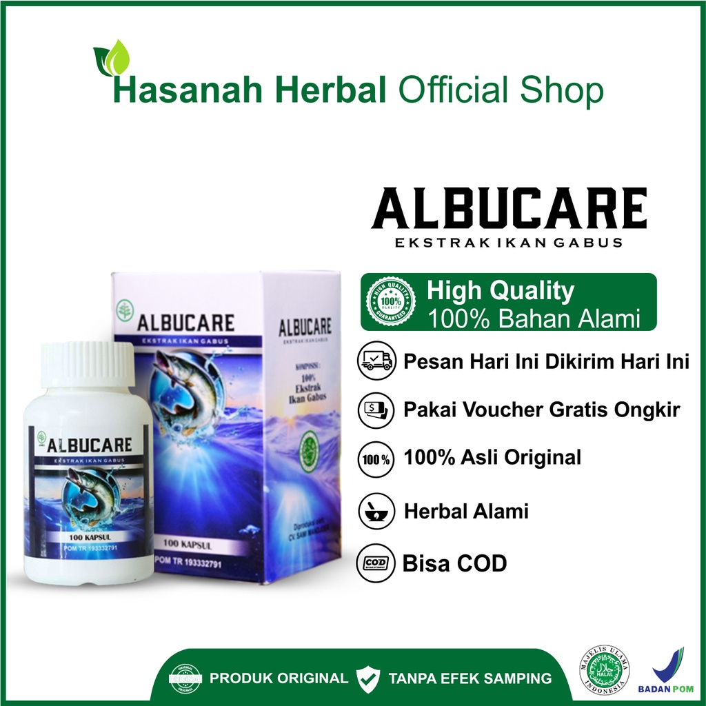 Jual Albucare Kapsul Kutuk Premium Ekstrak Albumin Ikan Gabus | Shopee Indonesia